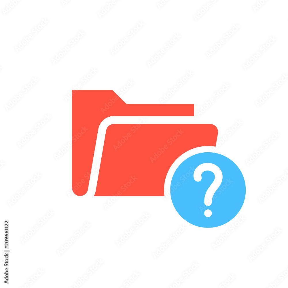 Folder icon, business icon with question mark. Folder icon and help ...