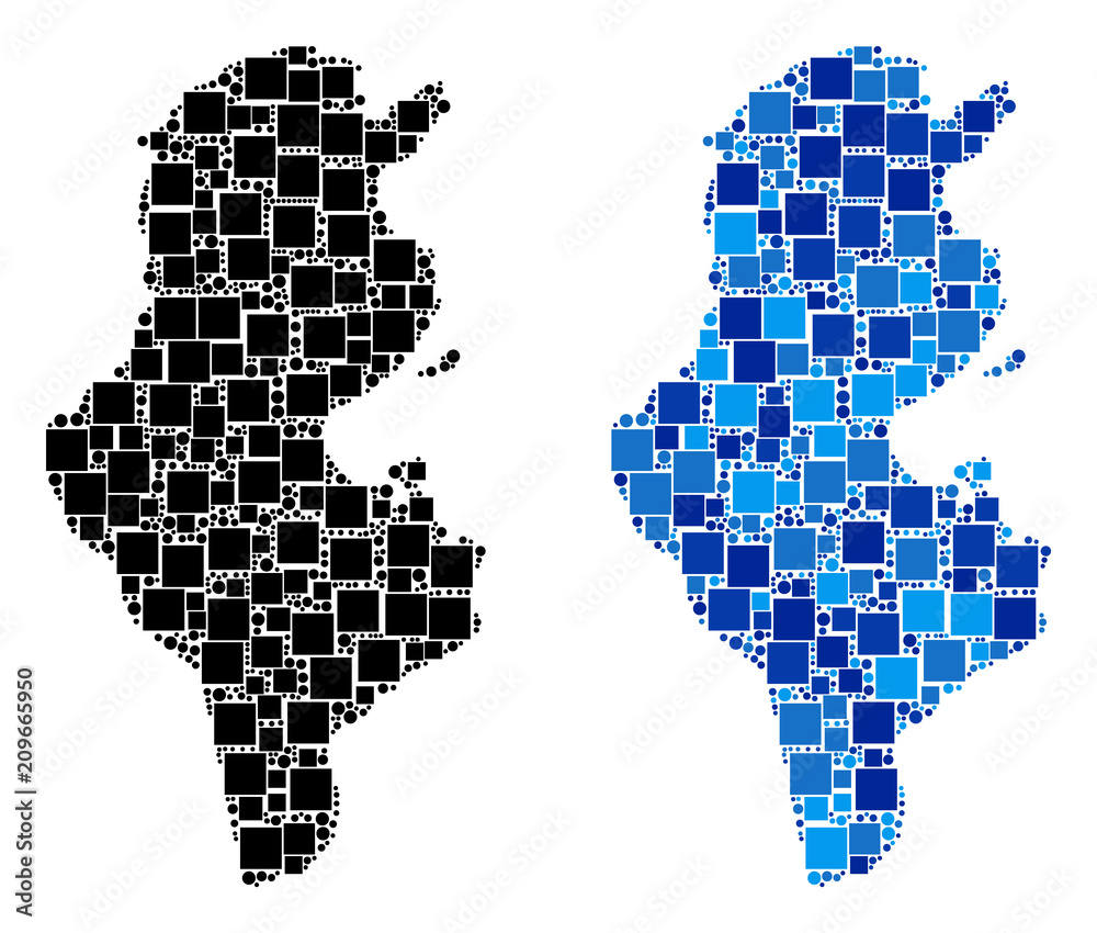 Dot Tunisia map versions. Abstract geographic scheme version done with ...