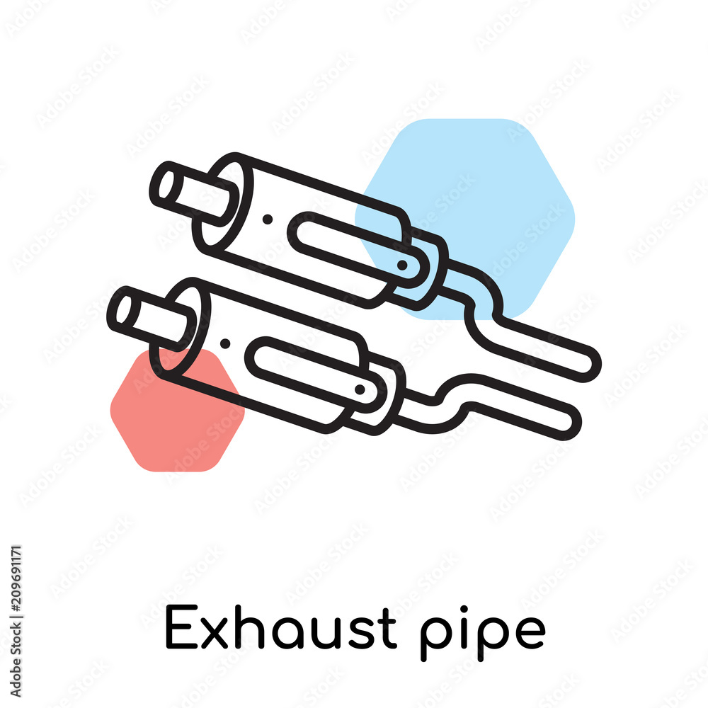 Stock-Vektorgrafik „Exhaust pipe icon vector sign and symbol isolated ...