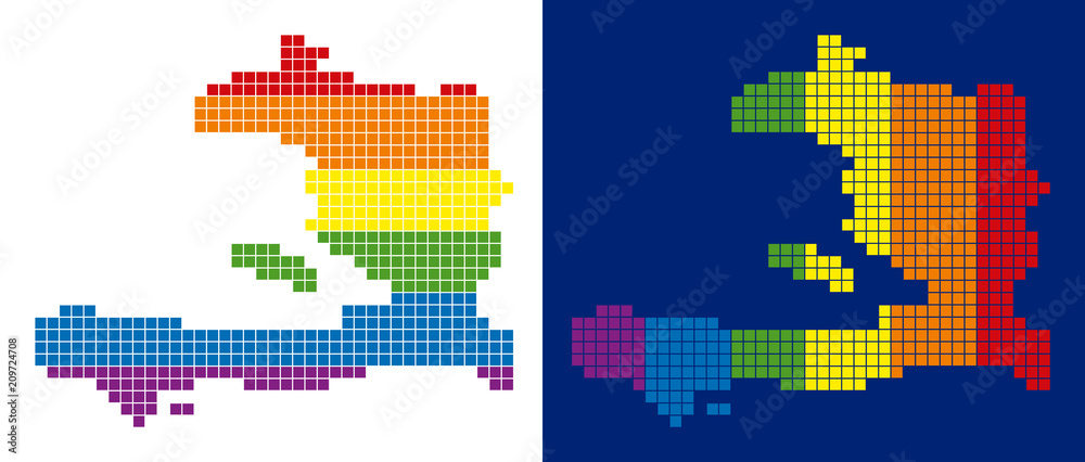Dotted LGBT Haiti map versions. Vector geographic maps in LGBT flag ...