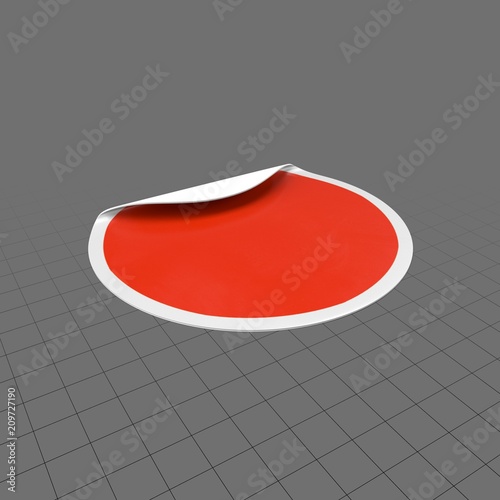 Peeled round sticker Stock 3D asset | Adobe Stock