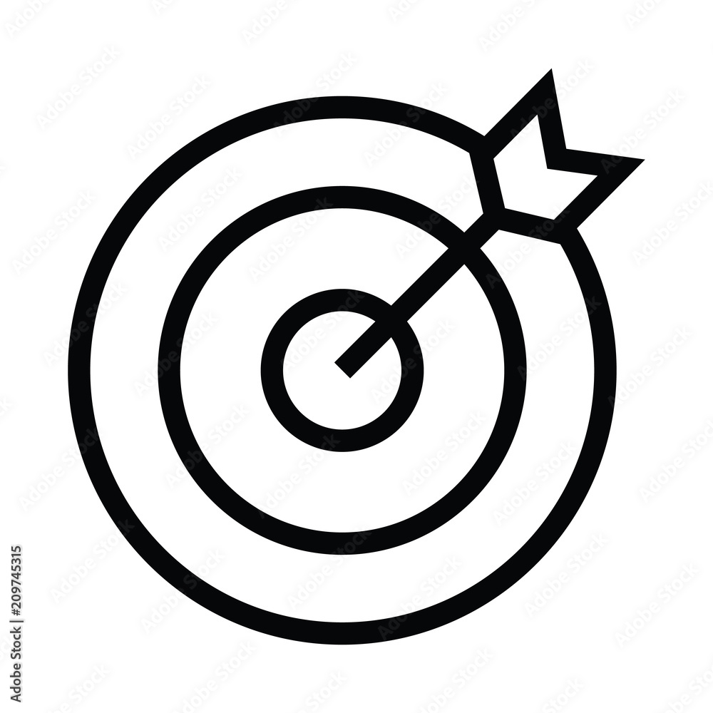 goals icon with outline style Stock Vector | Adobe Stock