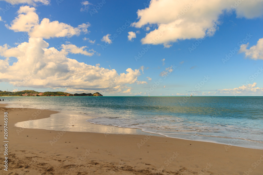 Idyllic tropical beach on Antigua Island in Caribbean with white sand ...