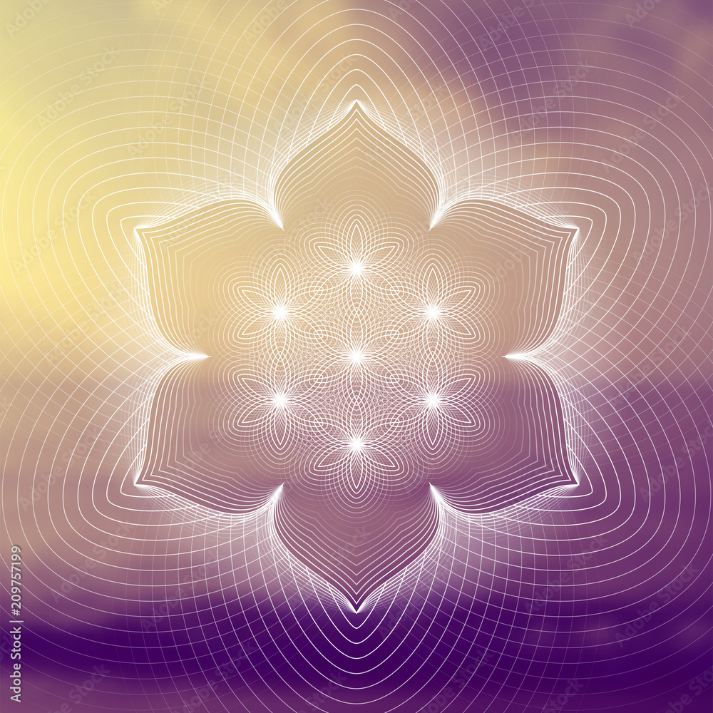 Vector template of banner; Spiritual sacred geometry; "Flower of life ...