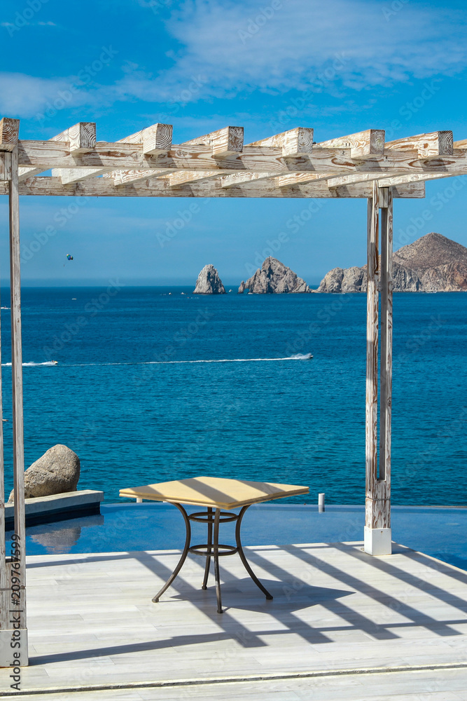A Patio Table With a View of the Cabo San Lucas Bay and El Arco de Cabo ...
