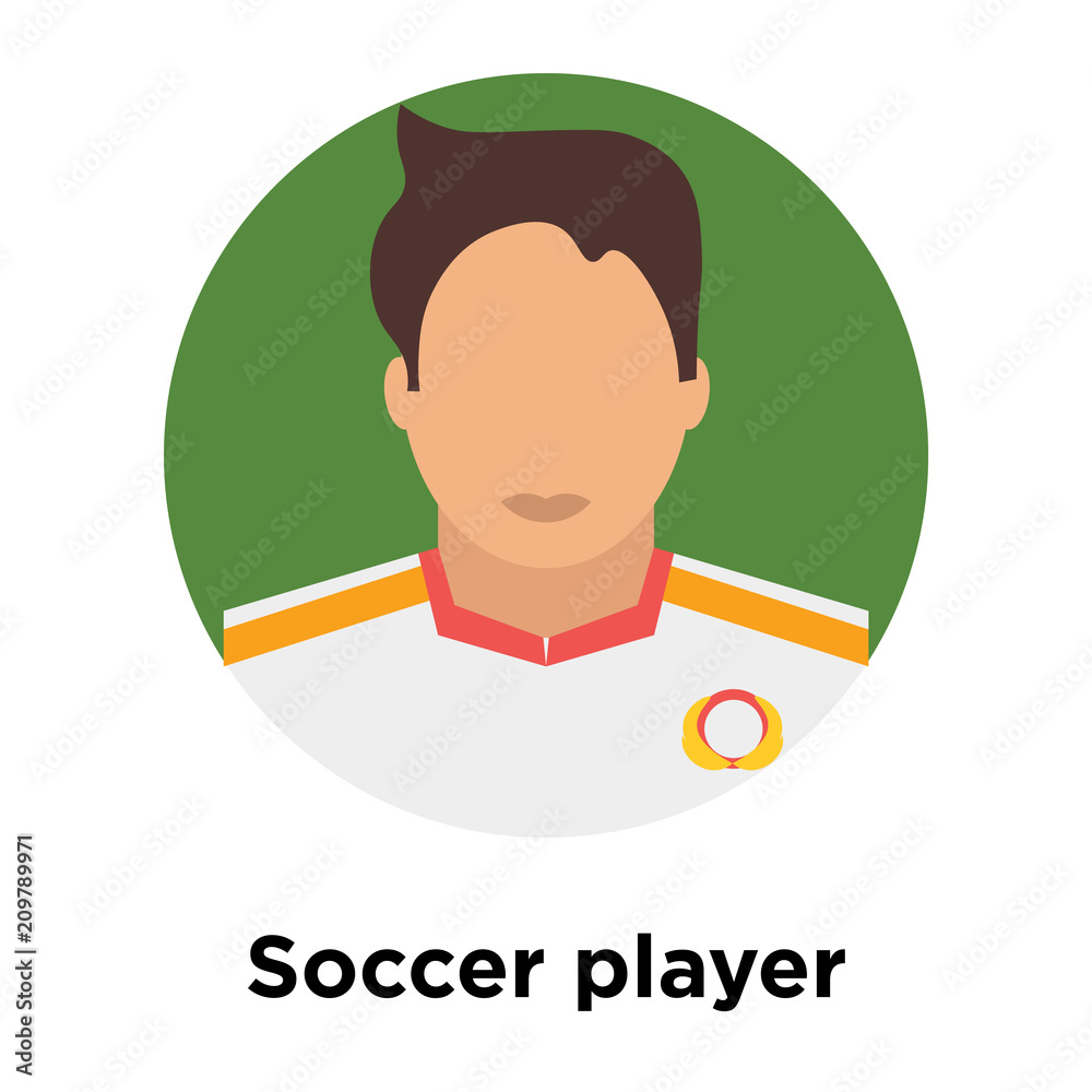 Soccer player icon vector sign and symbol isolated on white background ...
