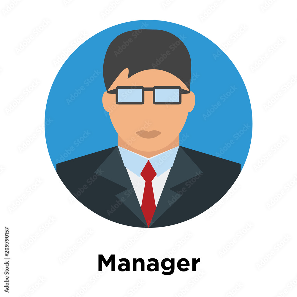 Manager icon vector sign and symbol isolated on white background ...
