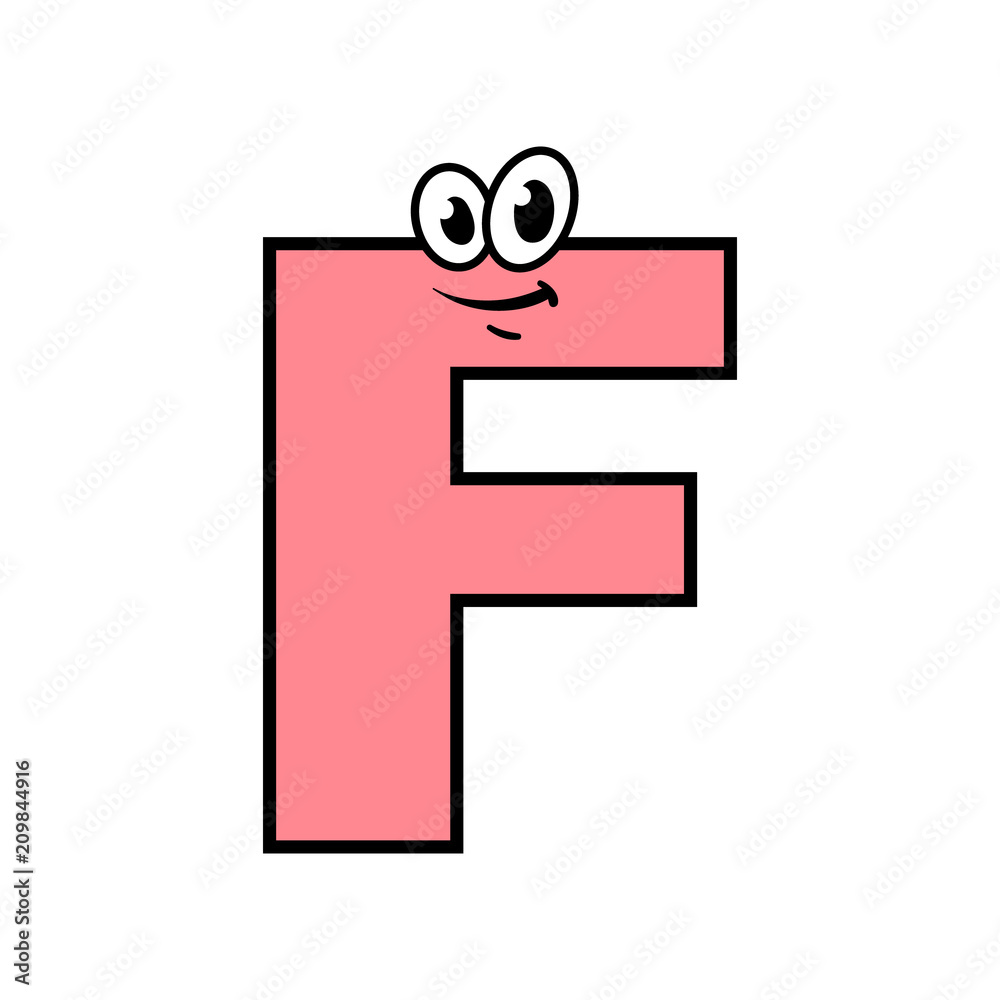 เวกเตอร์ Stock Cartoon Letter F Character | Adobe Stock