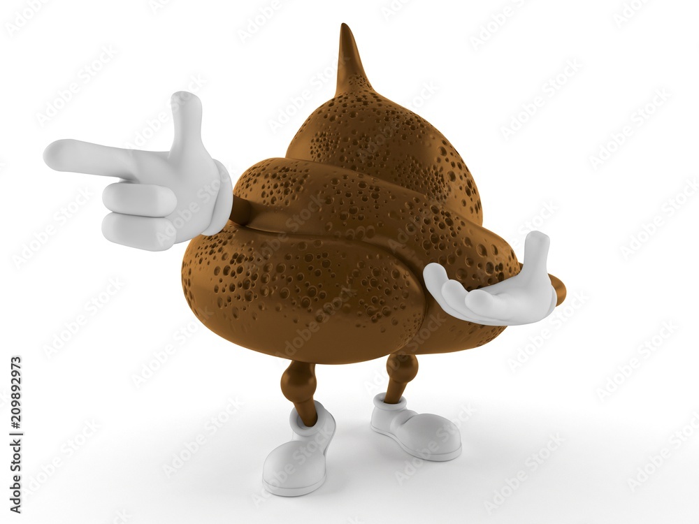 Poop character pointing finger Stock Illustration | Adobe Stock