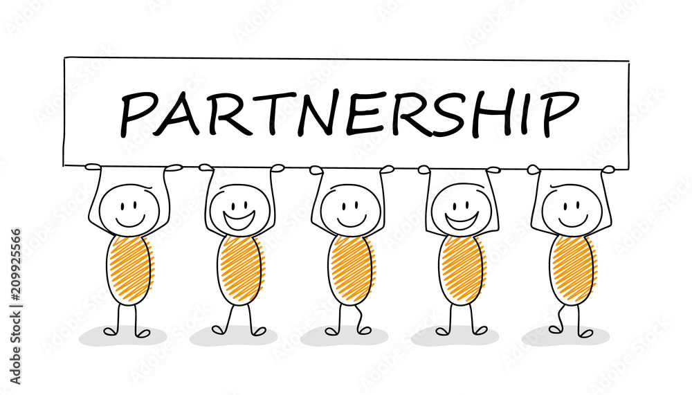 Business illustration concept with cartoon stickman holding board with ...