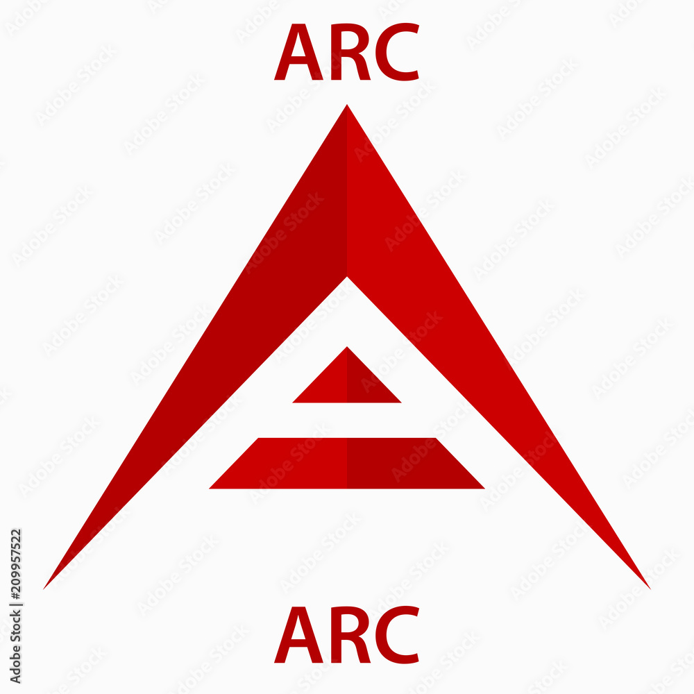 ARC Coin cryptocurrency blockchain icon. Virtual electronic, internet ...