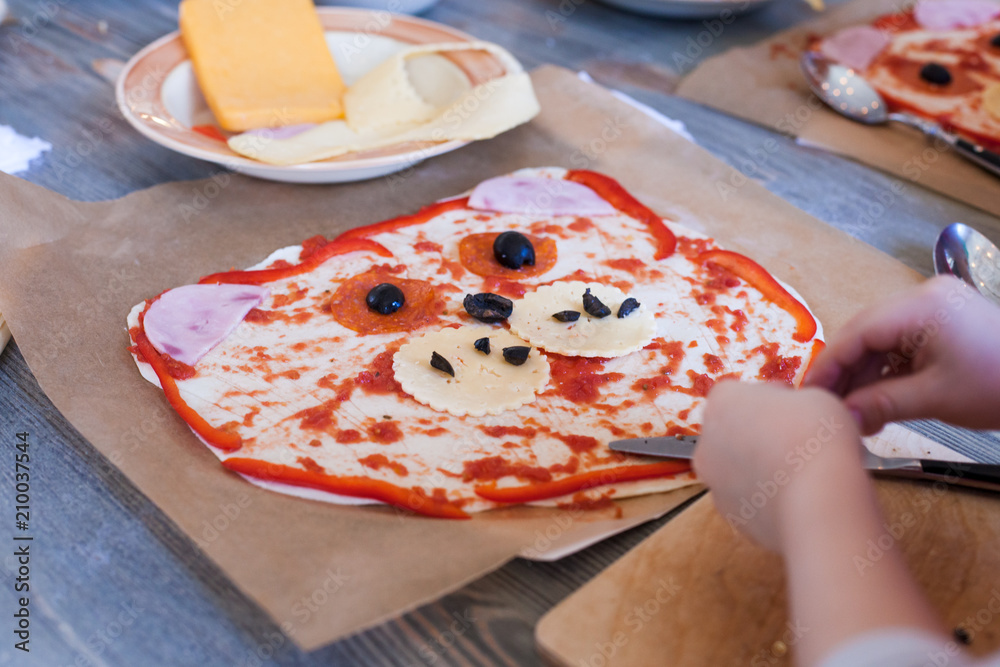 cooking class, culinary. Food and people concept, desktop getting ready ...