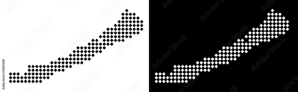 Vector rhombic pixel Balaton Lake map. Abstract territorial maps in ...