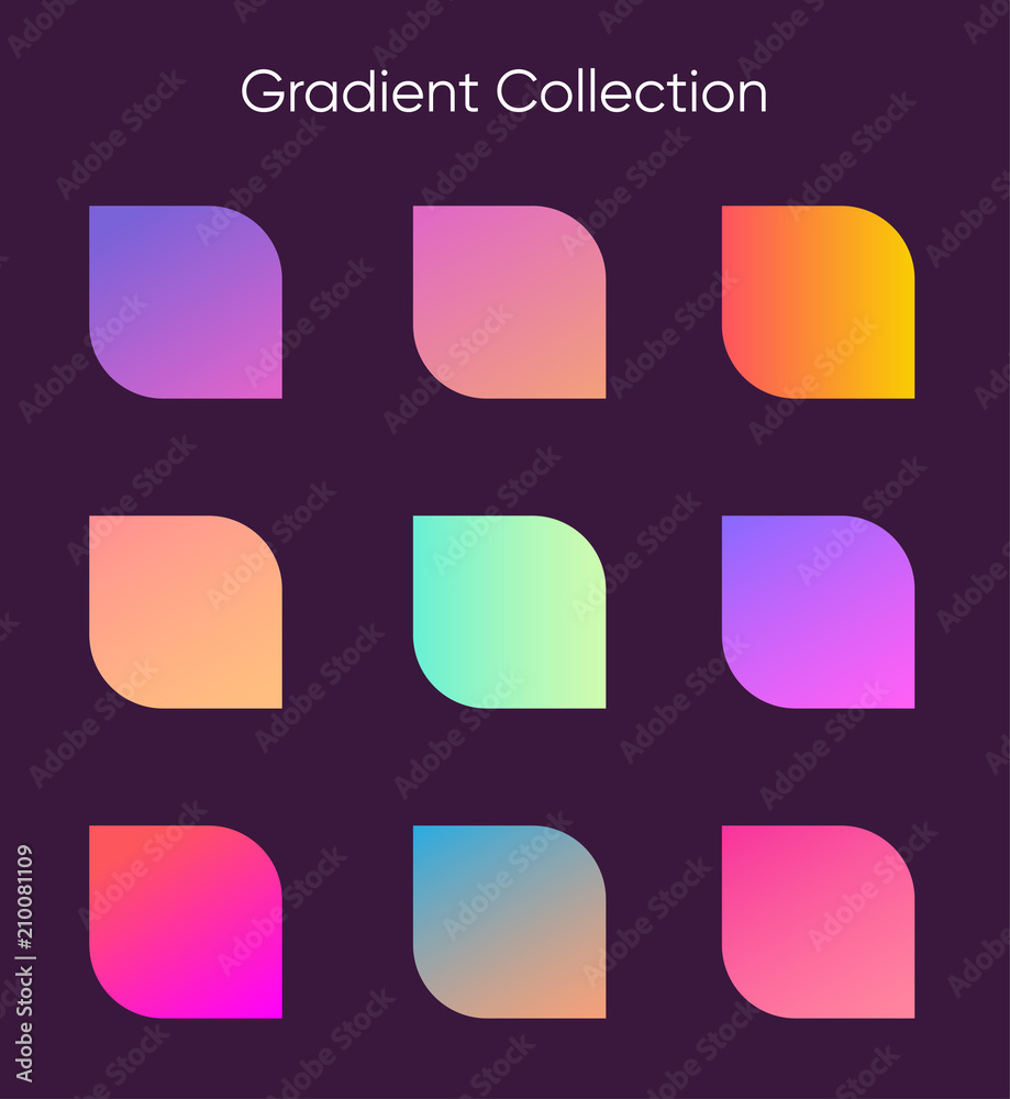Gradient sample set. Colorful gradients for poster, banner, flyer and ...