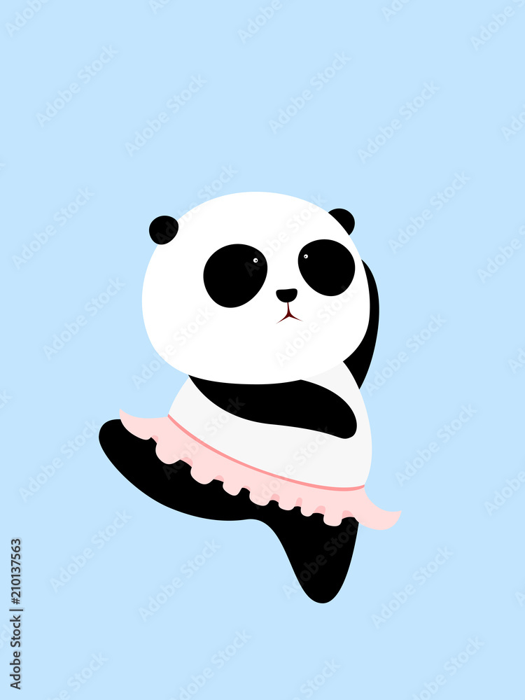 Vector Illustration: A cute cartoon giant panda is trying to keep ...