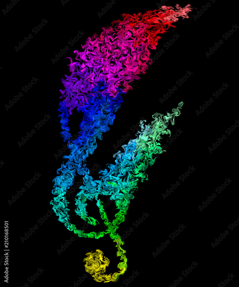 Music Note in Motion - Pulsing Smeared Rainbow Colors- Fire Design ...