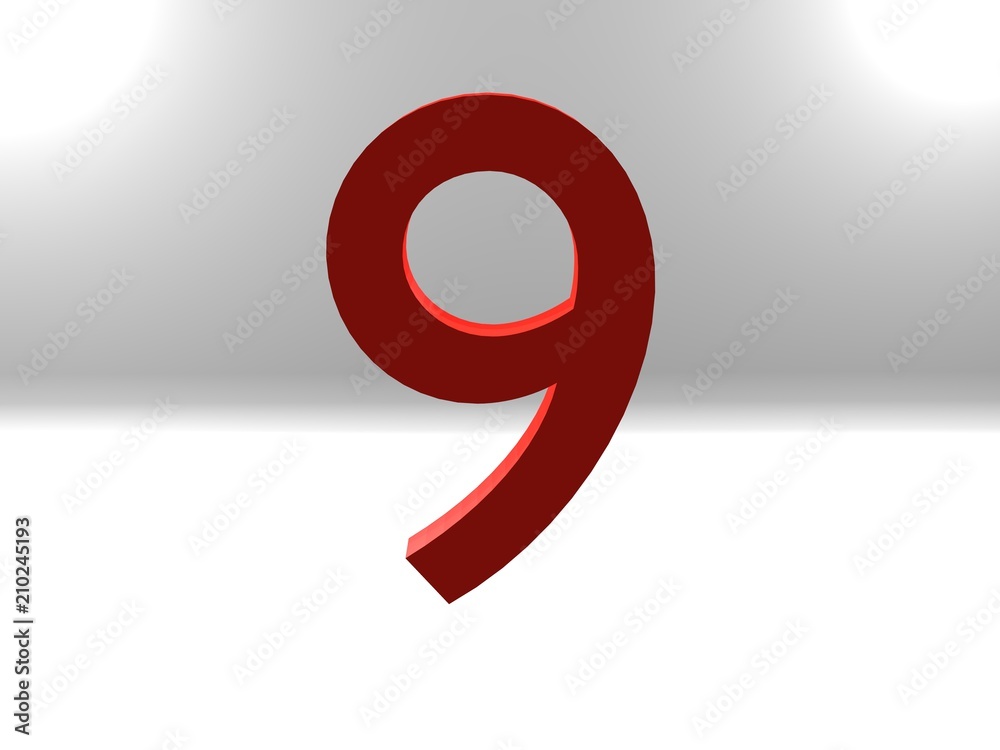 Numero nueve color rojo en fondo blanco Stock Illustration | Adobe Stock Numero nueve color rojo en fondo blanco Stock Illustration | Adobe Stock