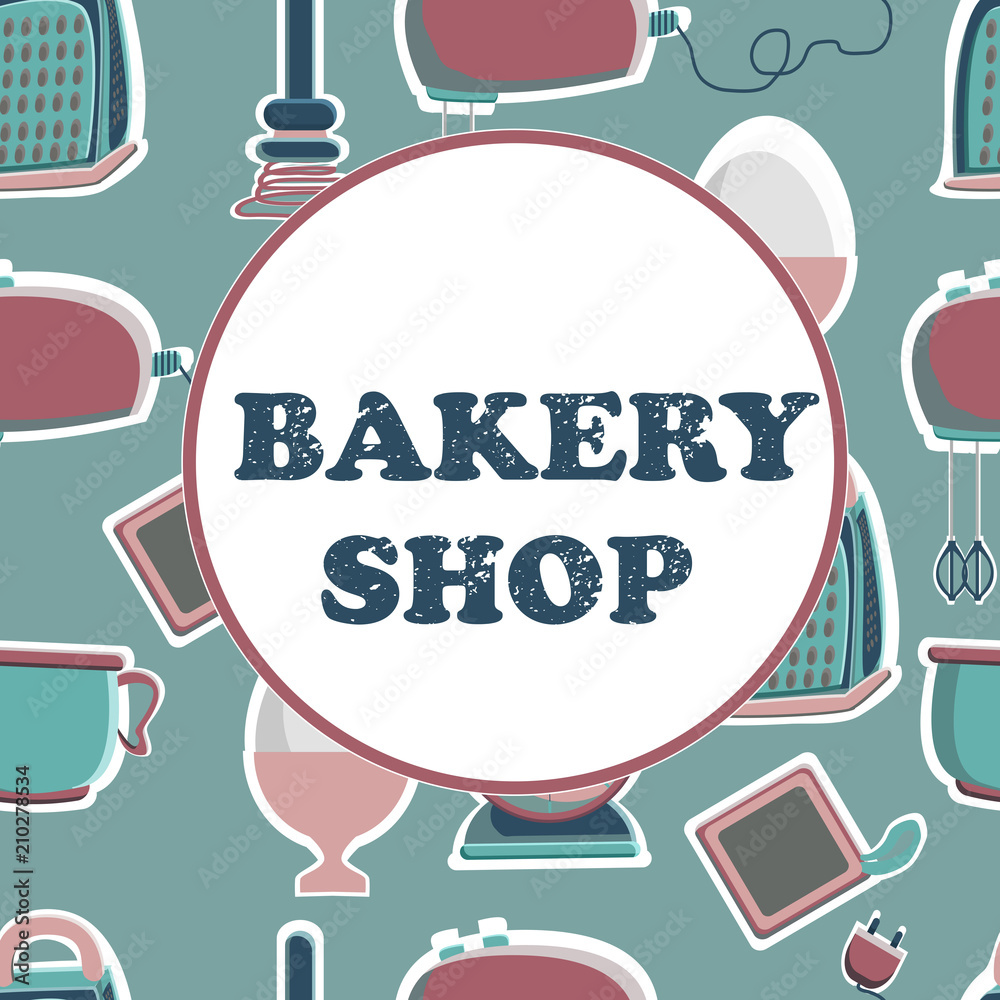 Banner for the bakery shop. Tools for pastry maker. Vector illustration ...