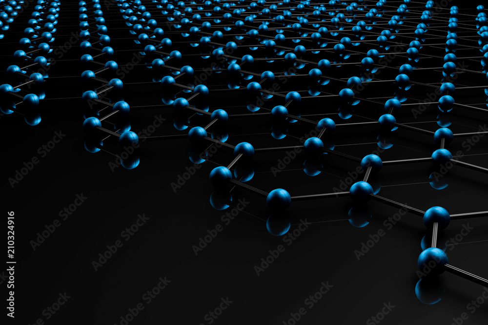 Graphene Molecular Grid Graphene Atomic Structure Concept Hexagonal Geometric Form