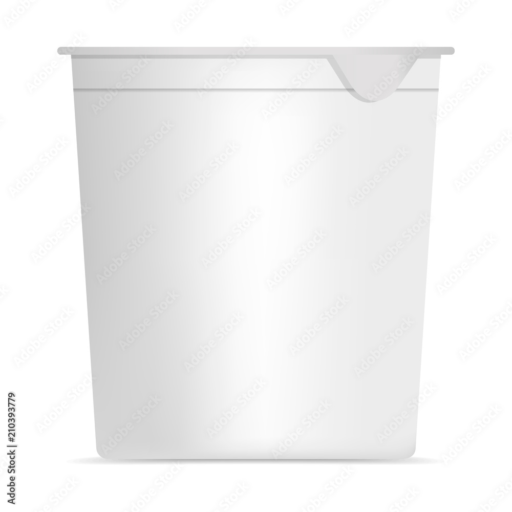 Yogurt box mockup. Realistic illustration of yogurt box vector mockup ...