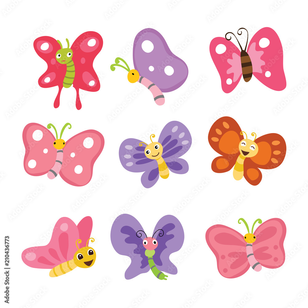 butterfly character design Stock Vector | Adobe Stock