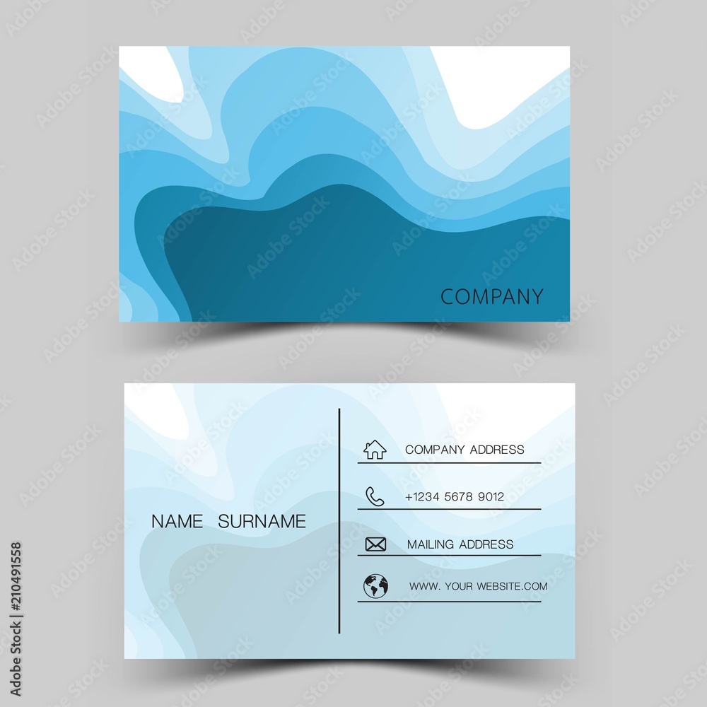 Modern business card template design. With inspiration from paper cut ...