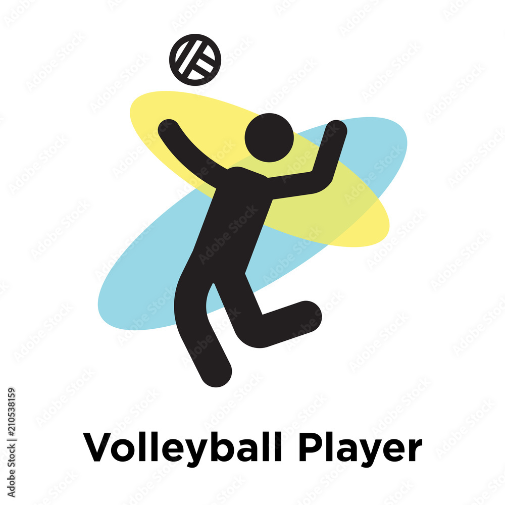 Volleyball Player icon vector sign and symbol isolated on white ...