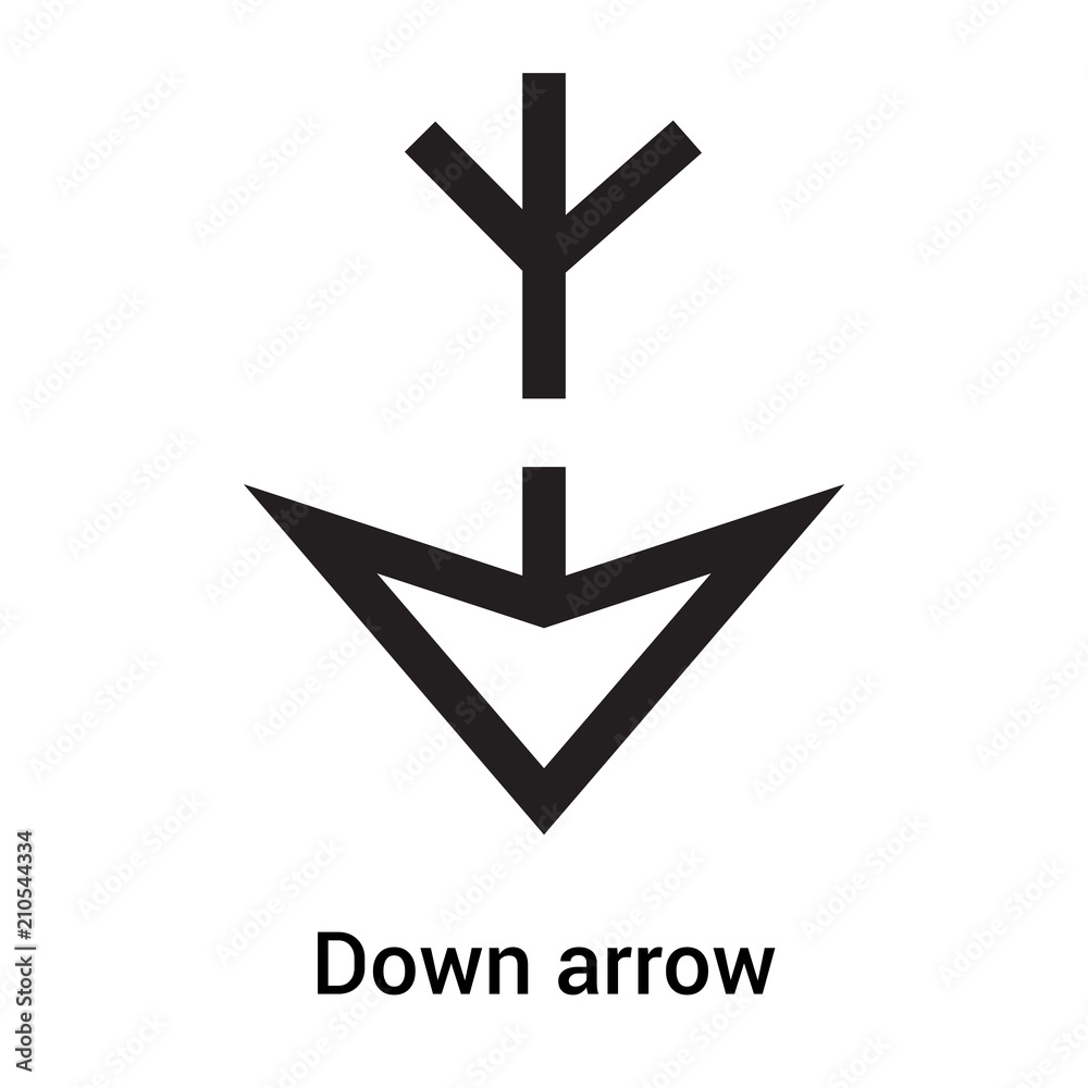 Down arrow icon vector sign and symbol isolated on white background ...