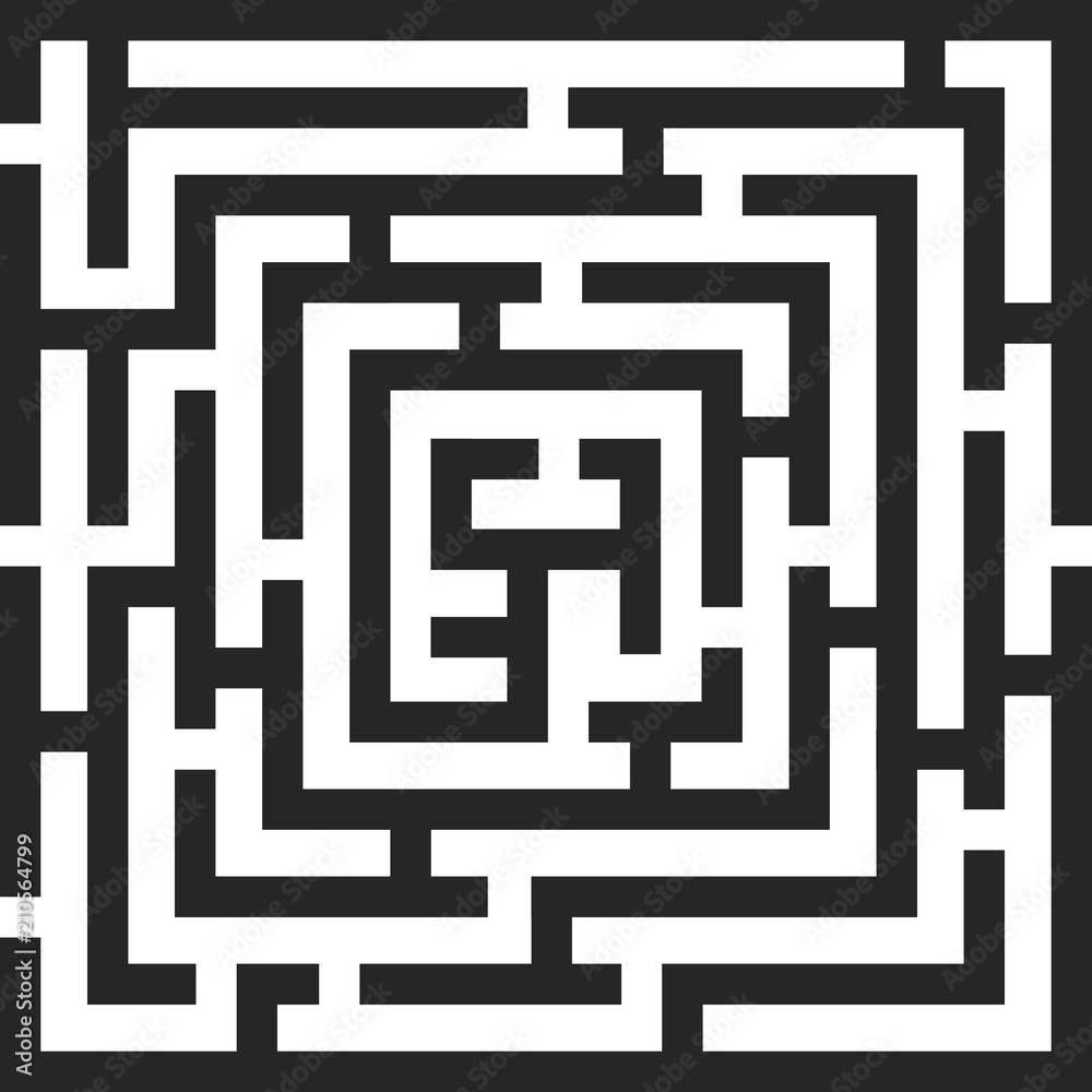 Creative vector illustration of labyrinth, maze with entry and exit ...