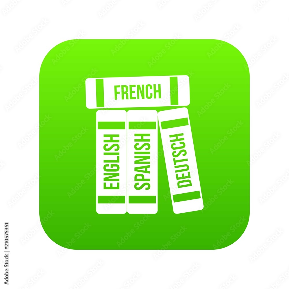 Dictionaries icon digital green for any design isolated on white vector ...