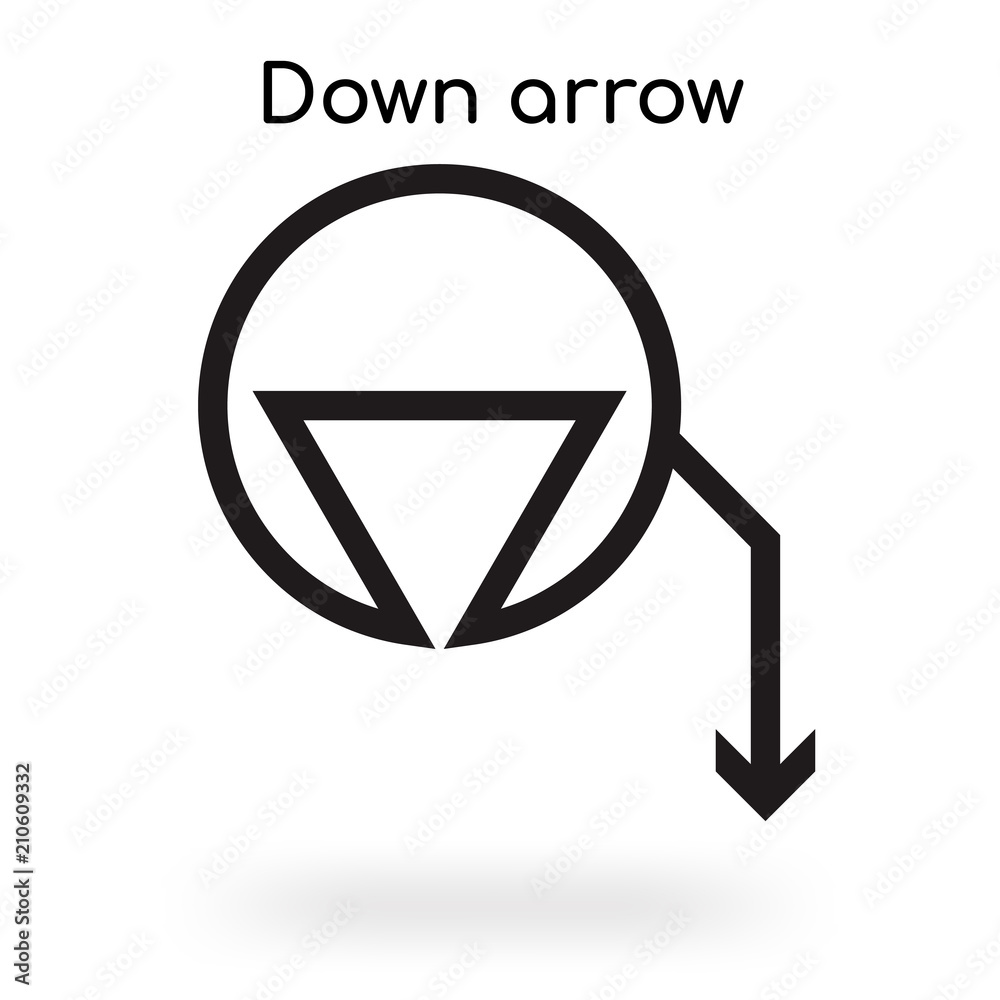 Down arrow icon vector sign and symbol isolated on white background ...
