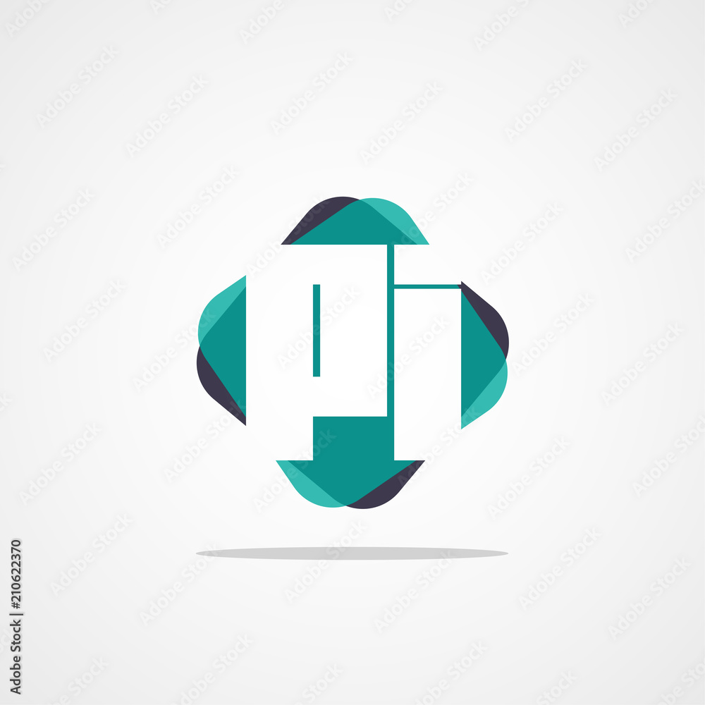 Initial Letter PI Logo Template Design Stock Vector | Adobe Stock