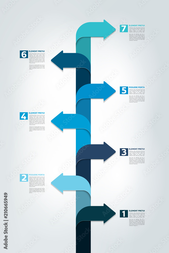 Timeline vertical report, template, chart, scheme, step by step ...