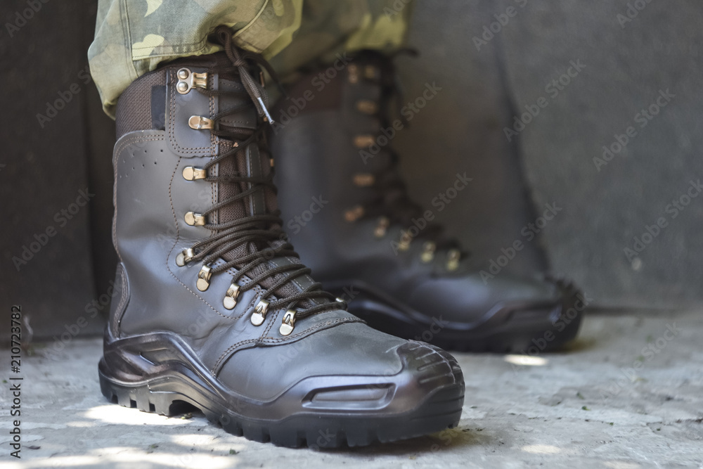 Army uniform military boots and pants Stock Photo | Adobe Stock