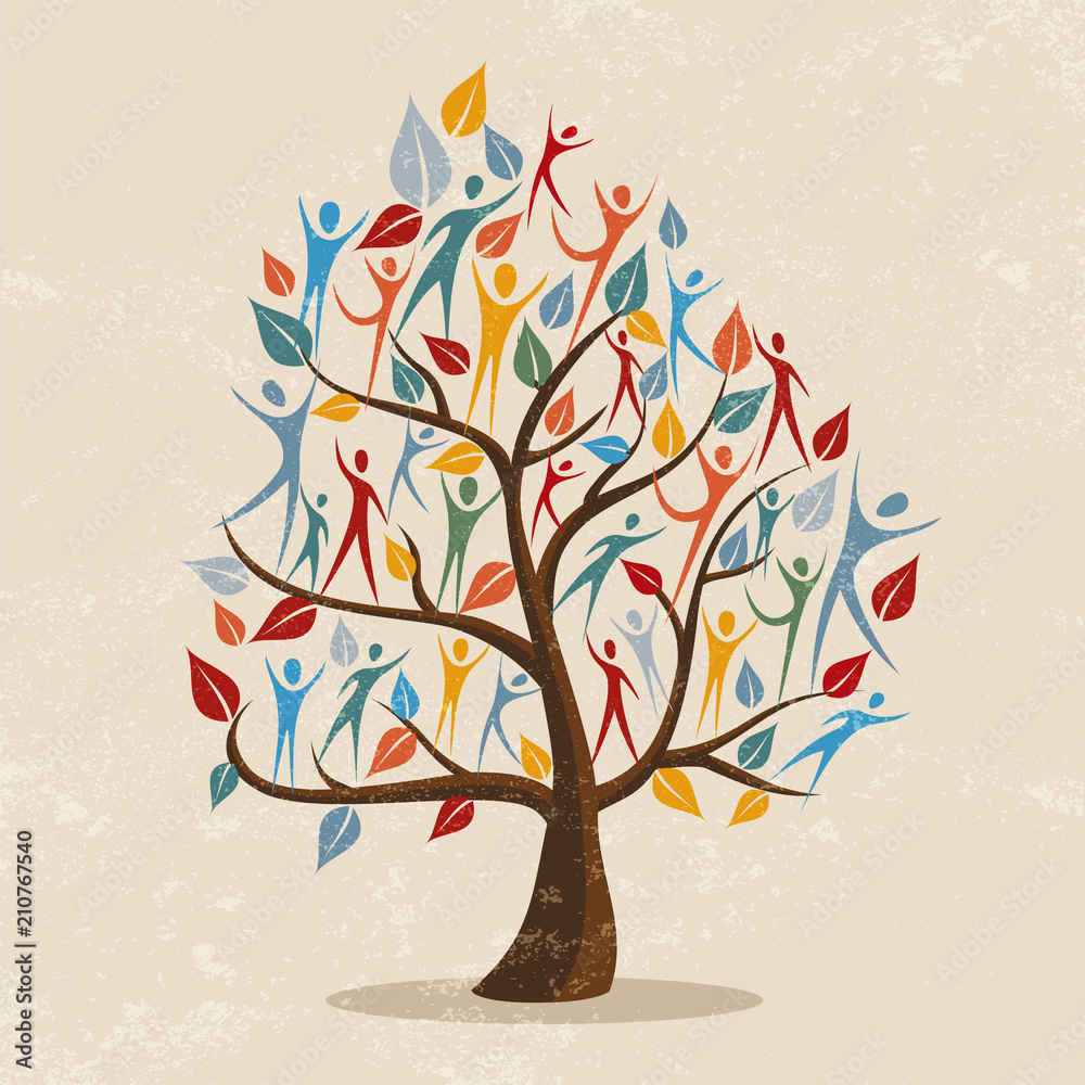Family tree concept illustration with people icon Stock Vector | Adobe ...