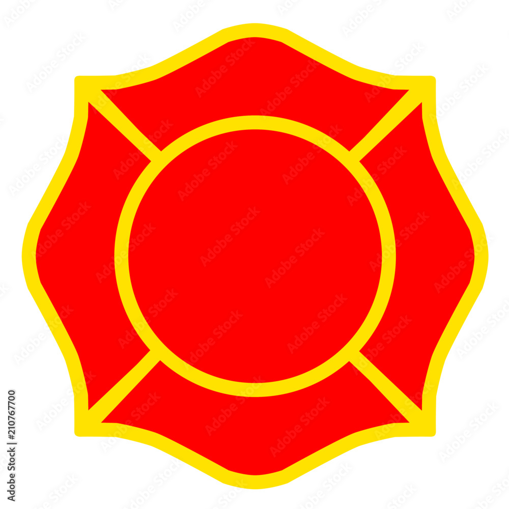 Firefighter Emblem St Florian Maltese Cross Yellow Outline Stock Vector ...
