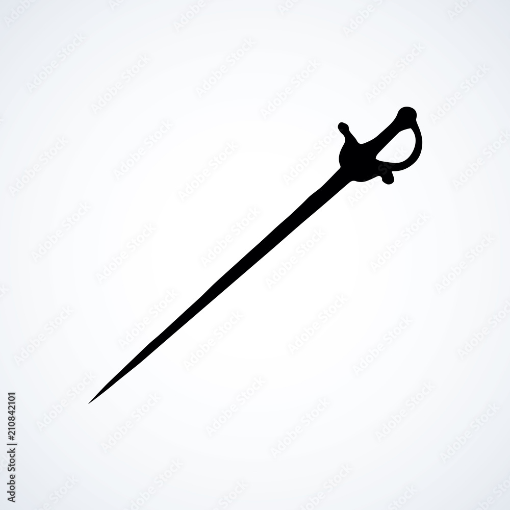 Old Epee. Vector drawing Stock Vector | Adobe Stock