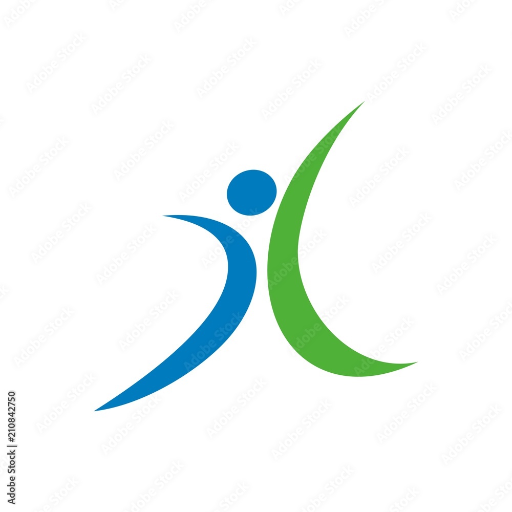 Abstract human stick figure logo design template vector illustration ...