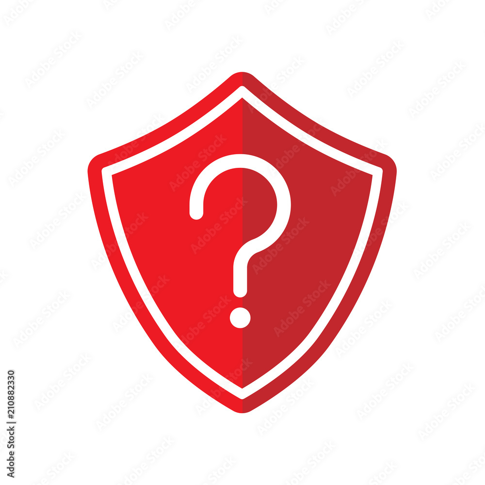 Question mark with shield-Vector Iconic Illustrator. Stock Vector ...