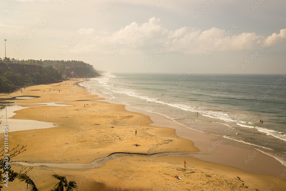 Nice view of Varkala beach from the top of the cliff also known as ...