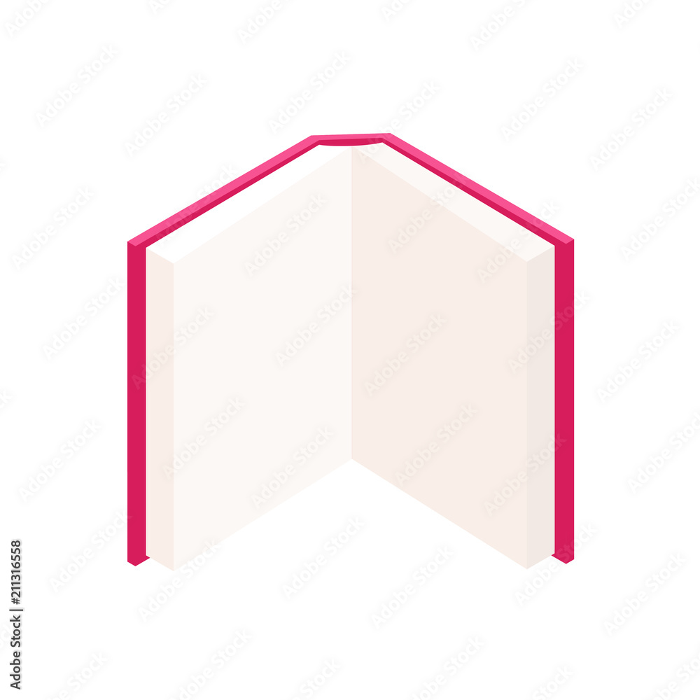 Vector Colorful open book standing up in Isometric.Education ...
