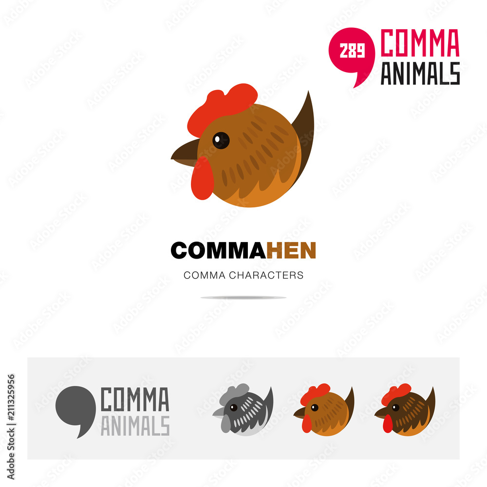 Hen bird concept icon set and modern brand identity logo template and ...