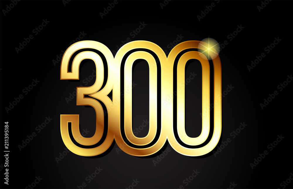 gold number 300 logo icon design Stock Vector | Adobe Stock