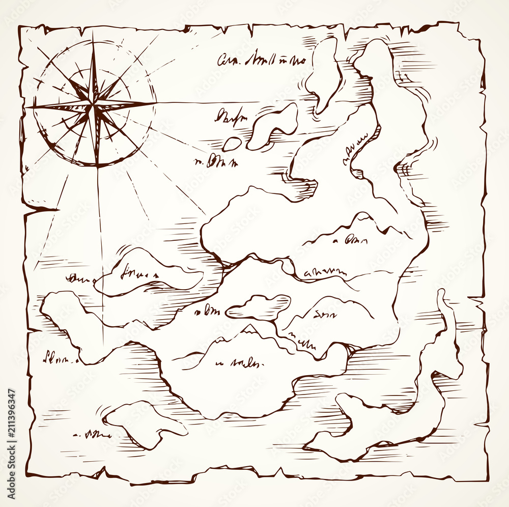 Geographic map. Vector drawing Stock Vector | Adobe Stock