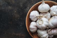 Garlic Bulb And Cloves On Wood Free Stock Photo - Public Domain Pictures