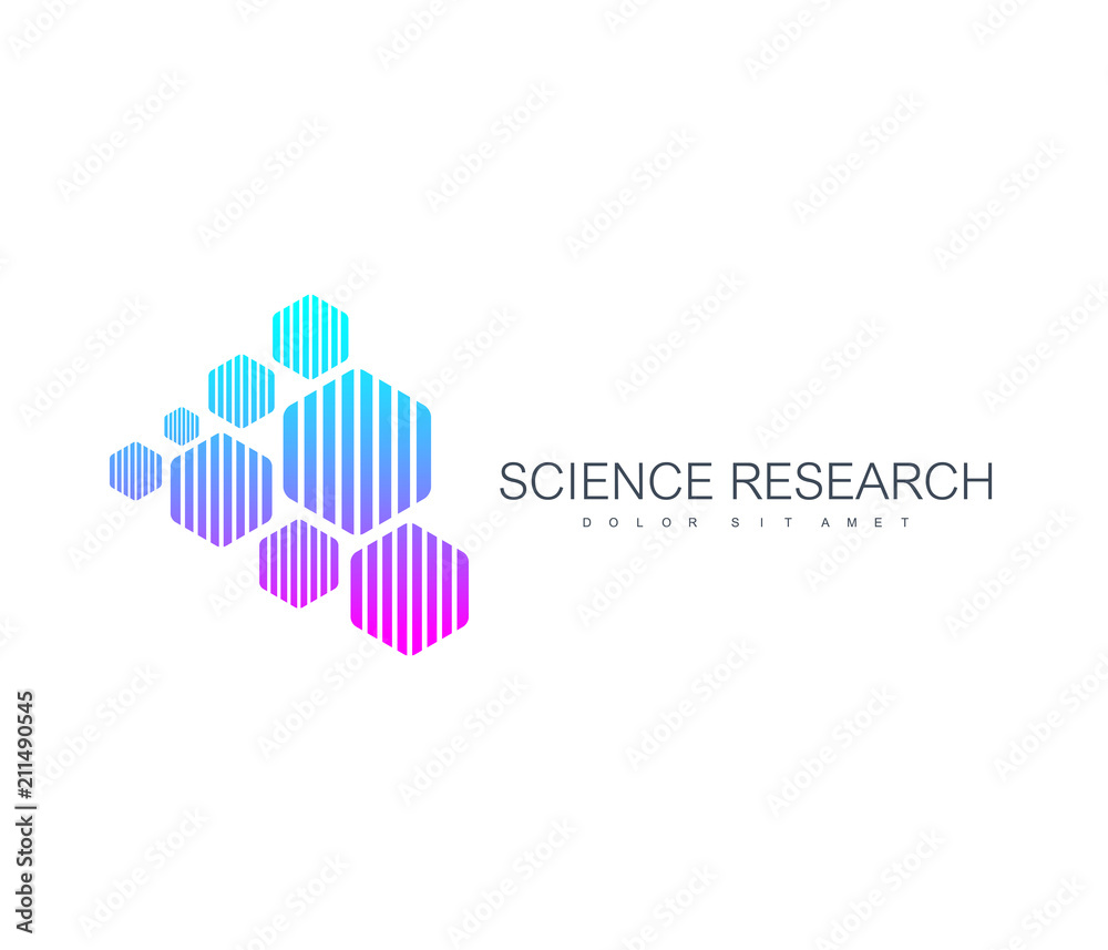 Science Research Abstract Logo Design Vector Template. Scientific ...