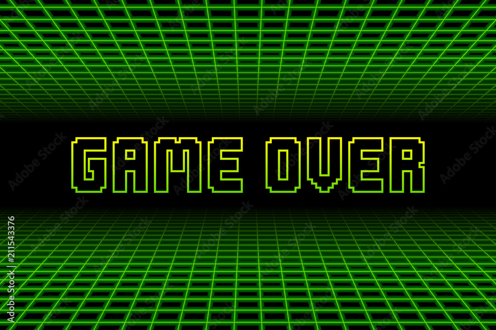 Retro 80s Game Over Background. EPS10 Vector With Transparency Stock ...