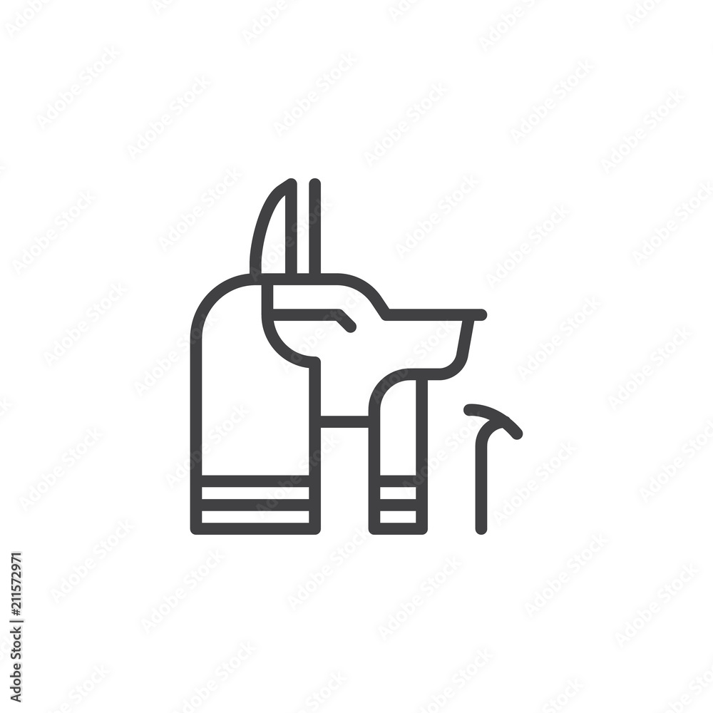 Anubis outline icon. linear style sign for mobile concept and web ...