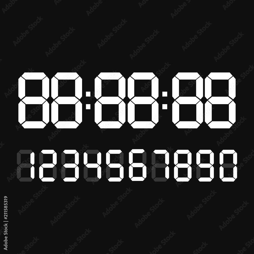 Digital numbers score board. Vector illustration. Digital numbers ...
