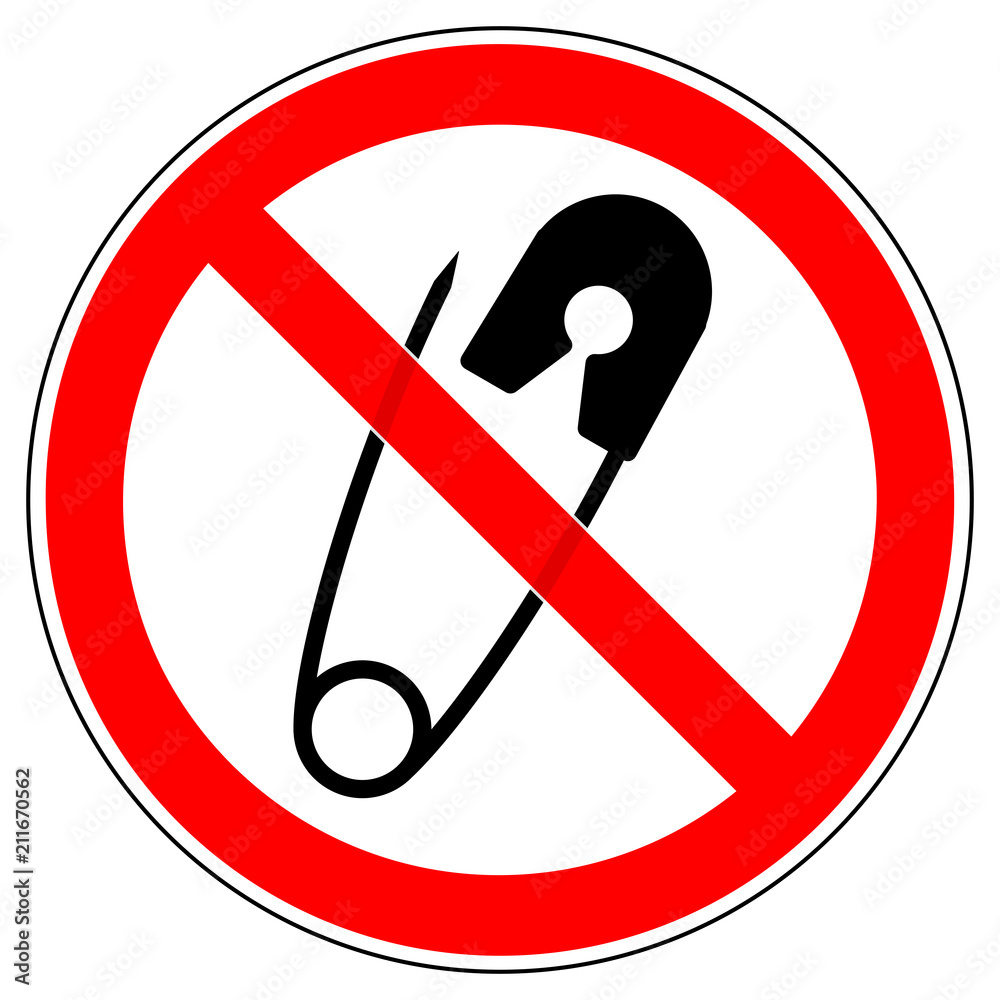 srr382 SignRoundRed - german - Verbotszeichen: Sicherheitsnadel ...